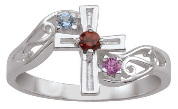 Mothers birthstone crossover ring store
